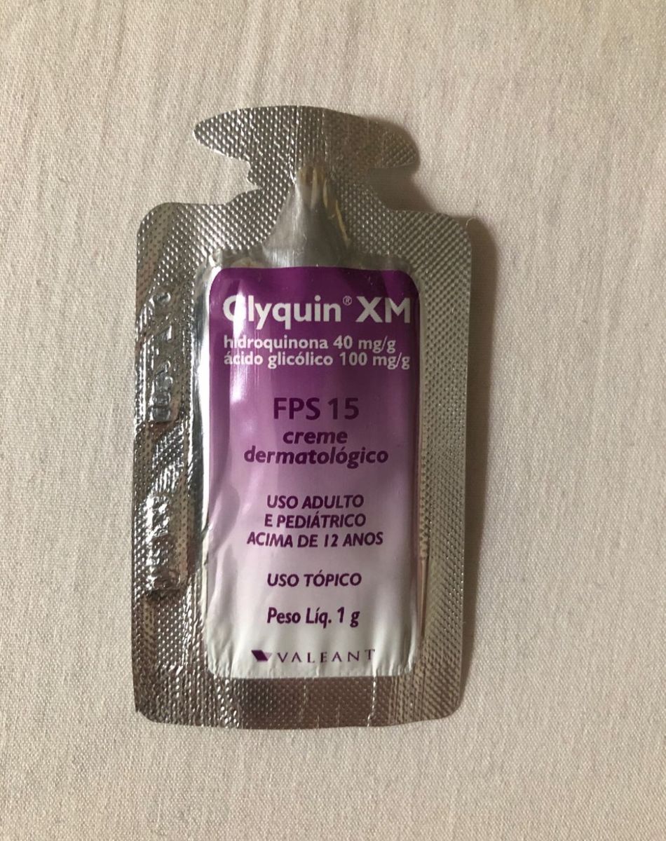 01 Sachê Glyquin Xm Ácido Glicólico Hidroquinona Fps15 1grama Facial ...