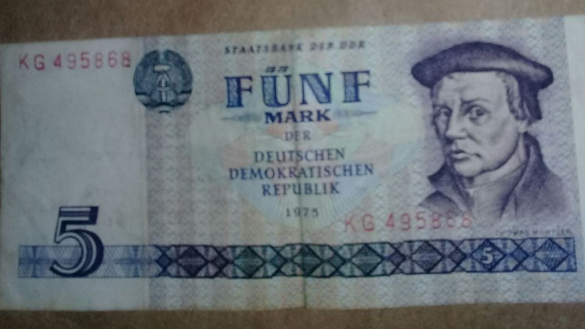 1 Cédula 5 Funf Mark 1975 | Cacareco Usado 55912686 | enjoei