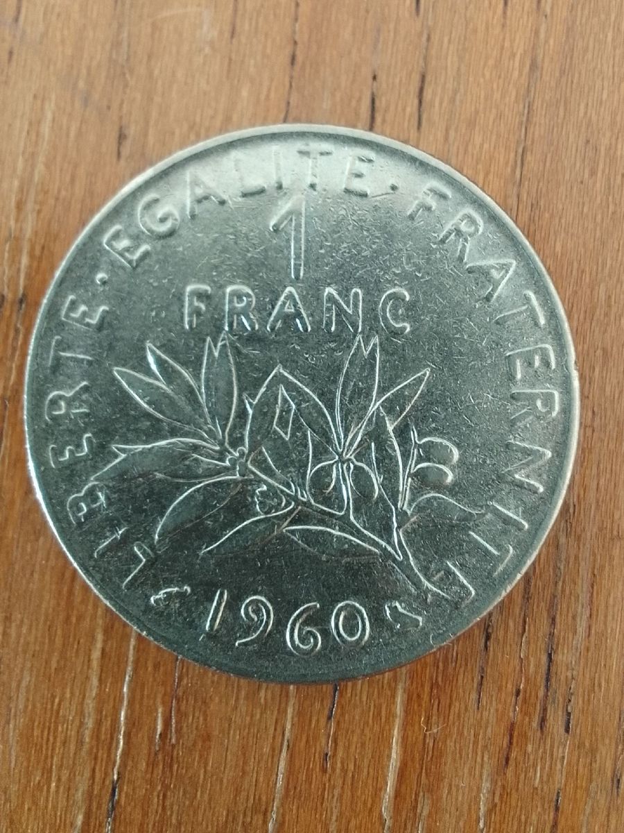 1 Franc de 1960 | Produto Vintage e Retro Republique Française Usado ...