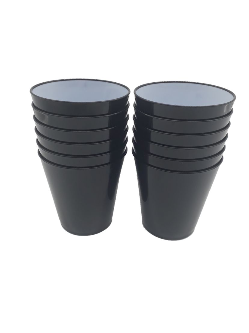 10 Copos Bicolores Cozinha Suco Conjunto de Copos Preto com Branco ...