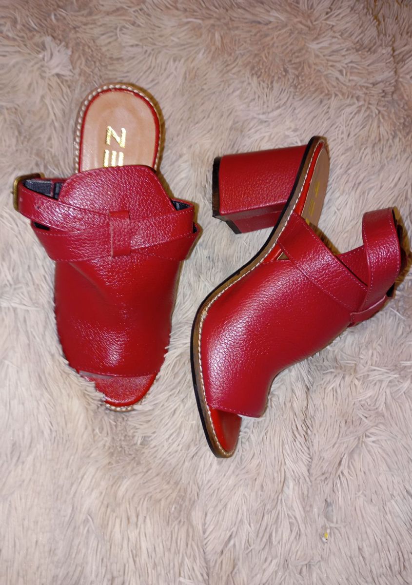 Nova/100% Couro Legít/zerada/sem Uso/zepp Orig/sand. Verm 34/salto ...