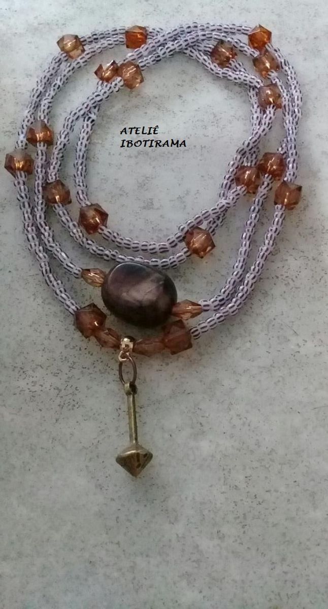 1057 - Guia Xangô - Marrom Mesclado - Umbanda e Candomblé | Bijuteria ...