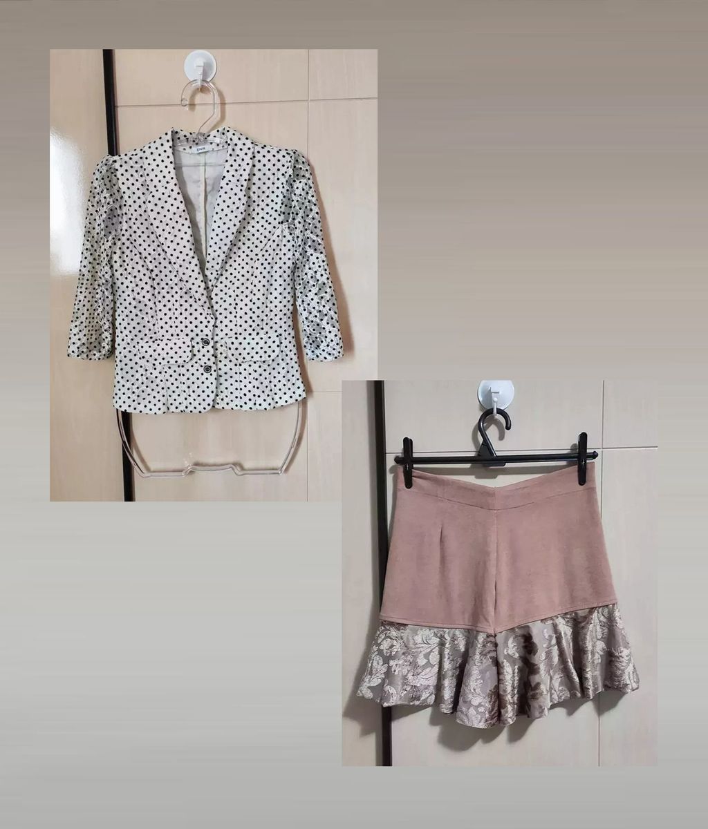 2 Peças: Casaquinho e Saia + Brinde | Casaco Feminino Raizz Usado ...