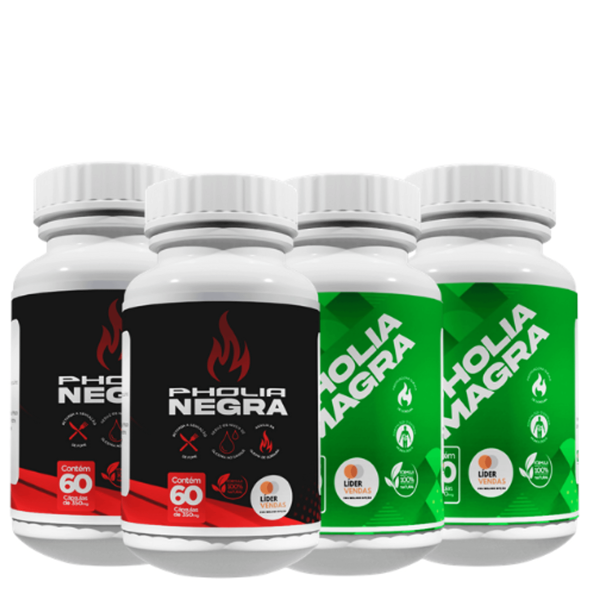 2 Pholia Negra + 2 Pholia Magra 500mg 60 Cápsulas Cada | Item p ...