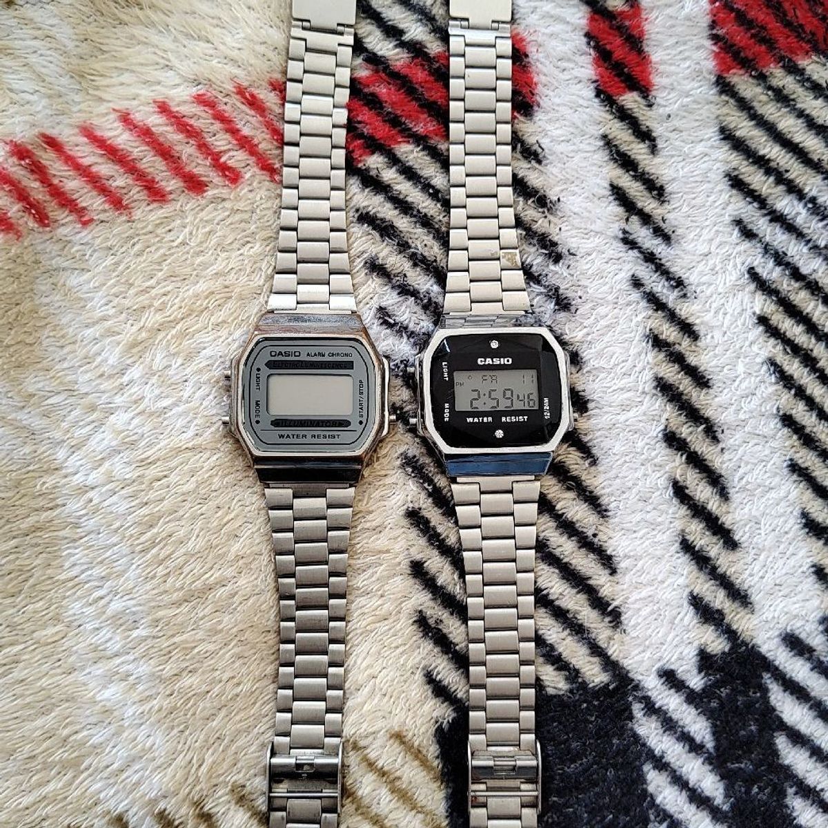 2 Relógios Casio Prata Digital Vintage Relógio Casio Vintage A159 A168 ...