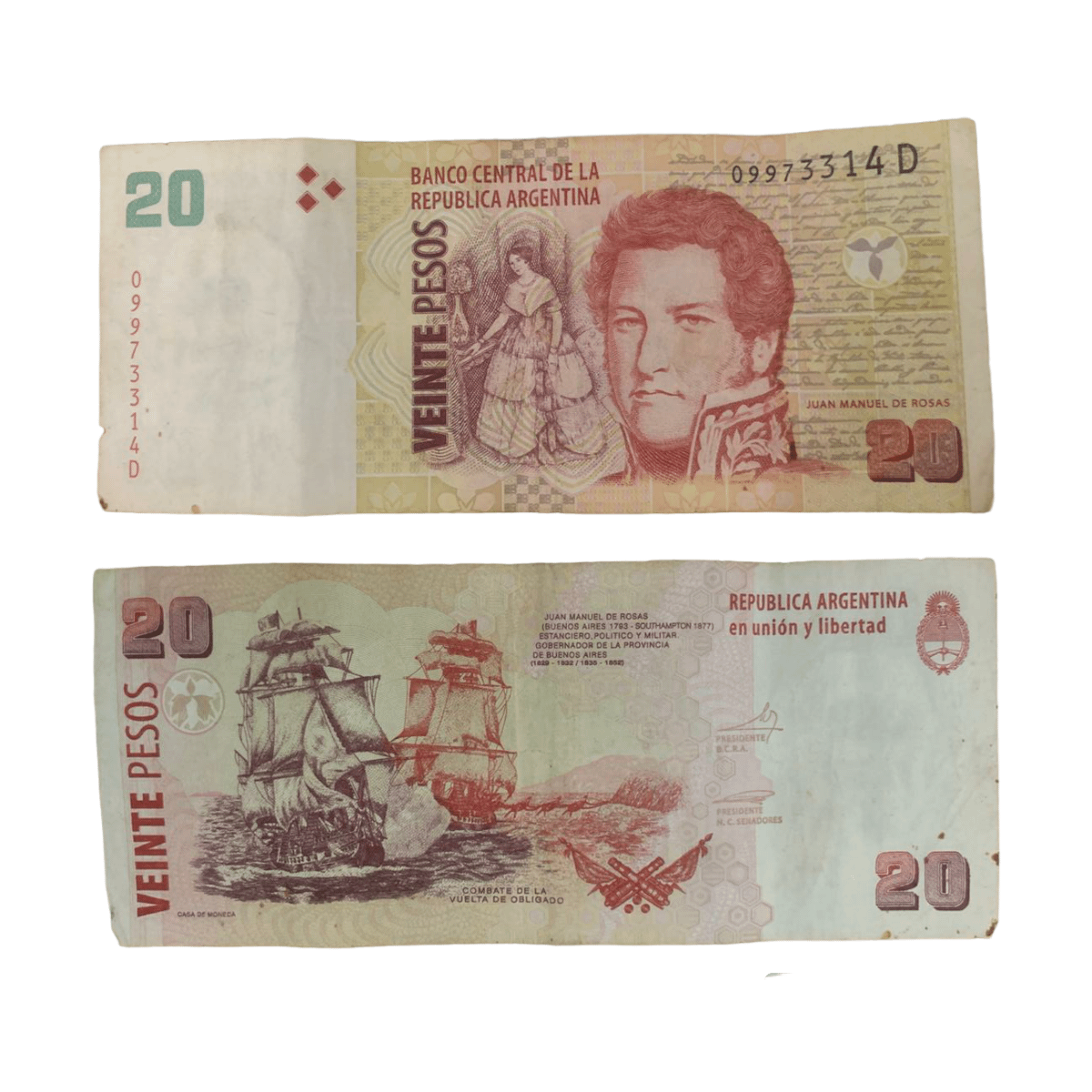 20 Veinte Pesos - Vinte Pesos - Nota Original - Dinheiro Antigo ...