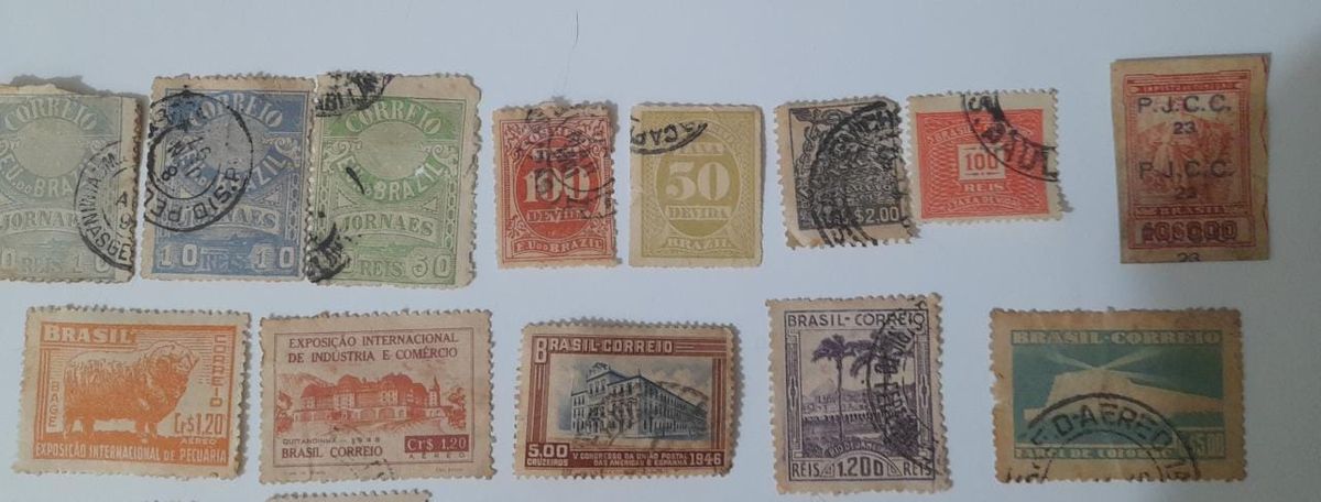 23 Selos Antigos Taxa Devida /10 Réis e 50 Réis e Outros | Livro ...