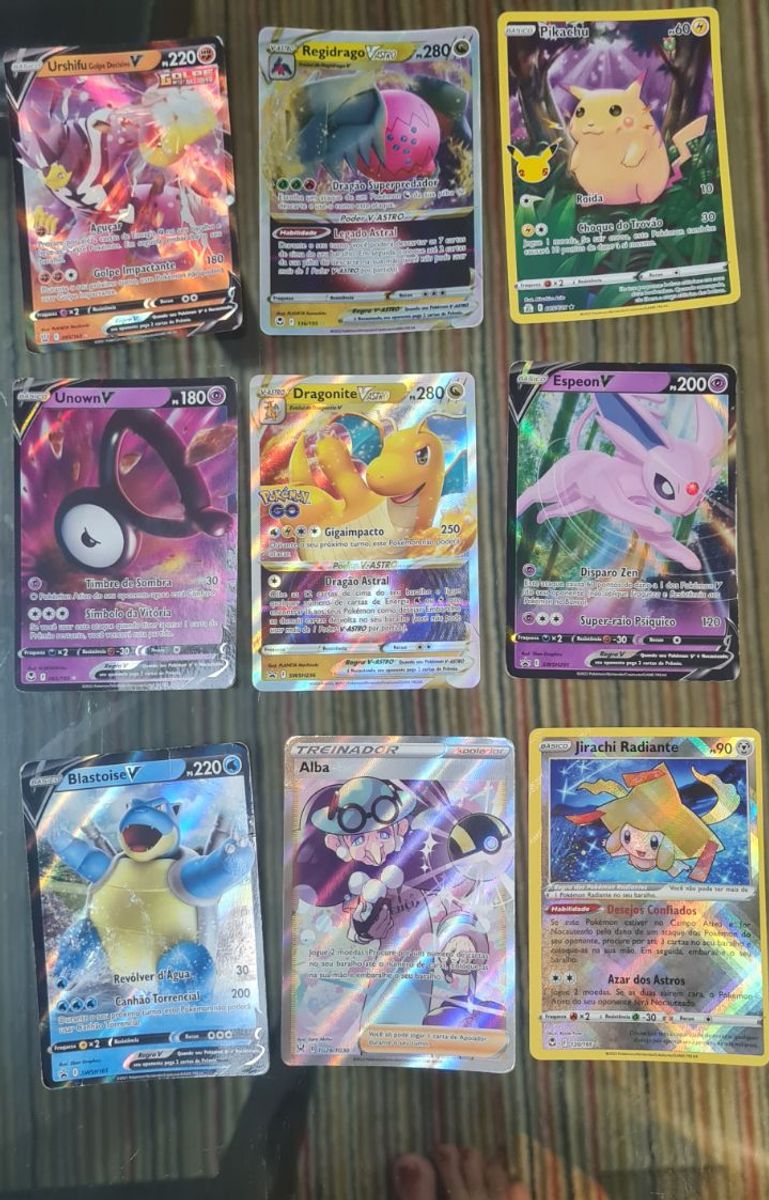 25 Cartas Pokemon Originais, Pikachu Vmax Gold, Candela Rainbow e ...