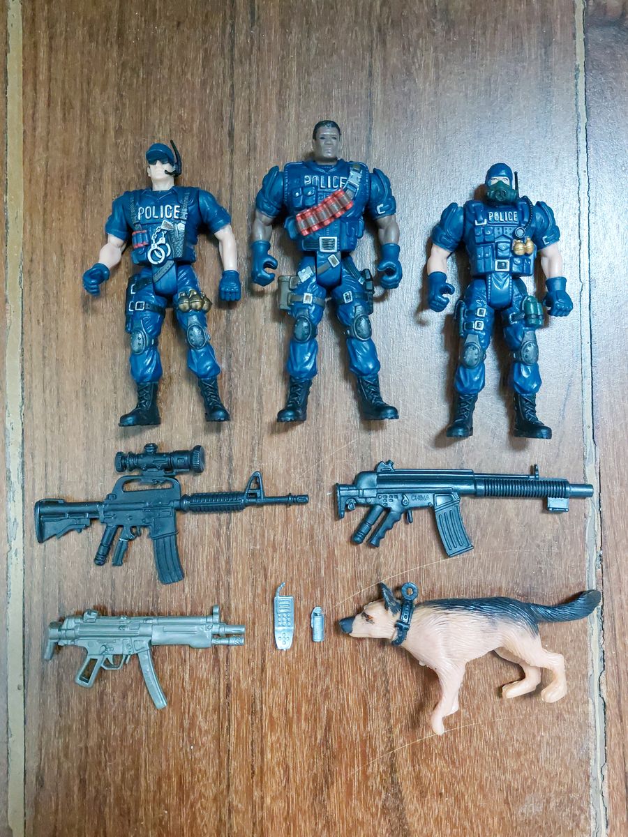 3 Bonecos Chap Mei Soldier Force Police - Anos 90 | Produto Masculino ...