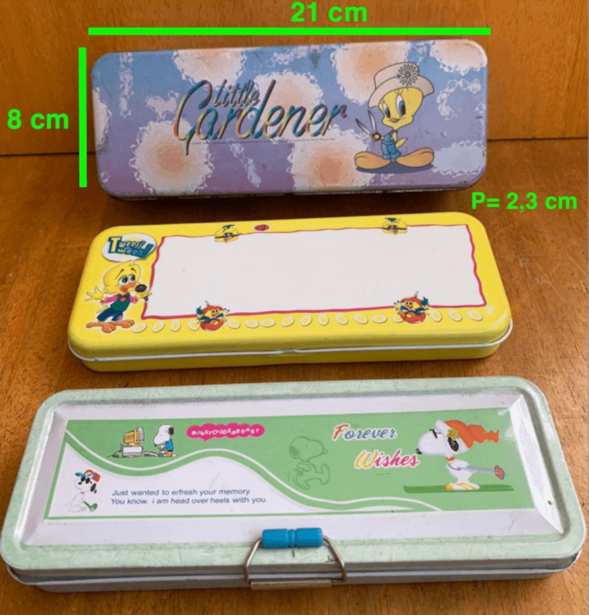 3 Estojos Vintage Lata Snoopy Piu Piu Duck Relíquia | Móvel de ...