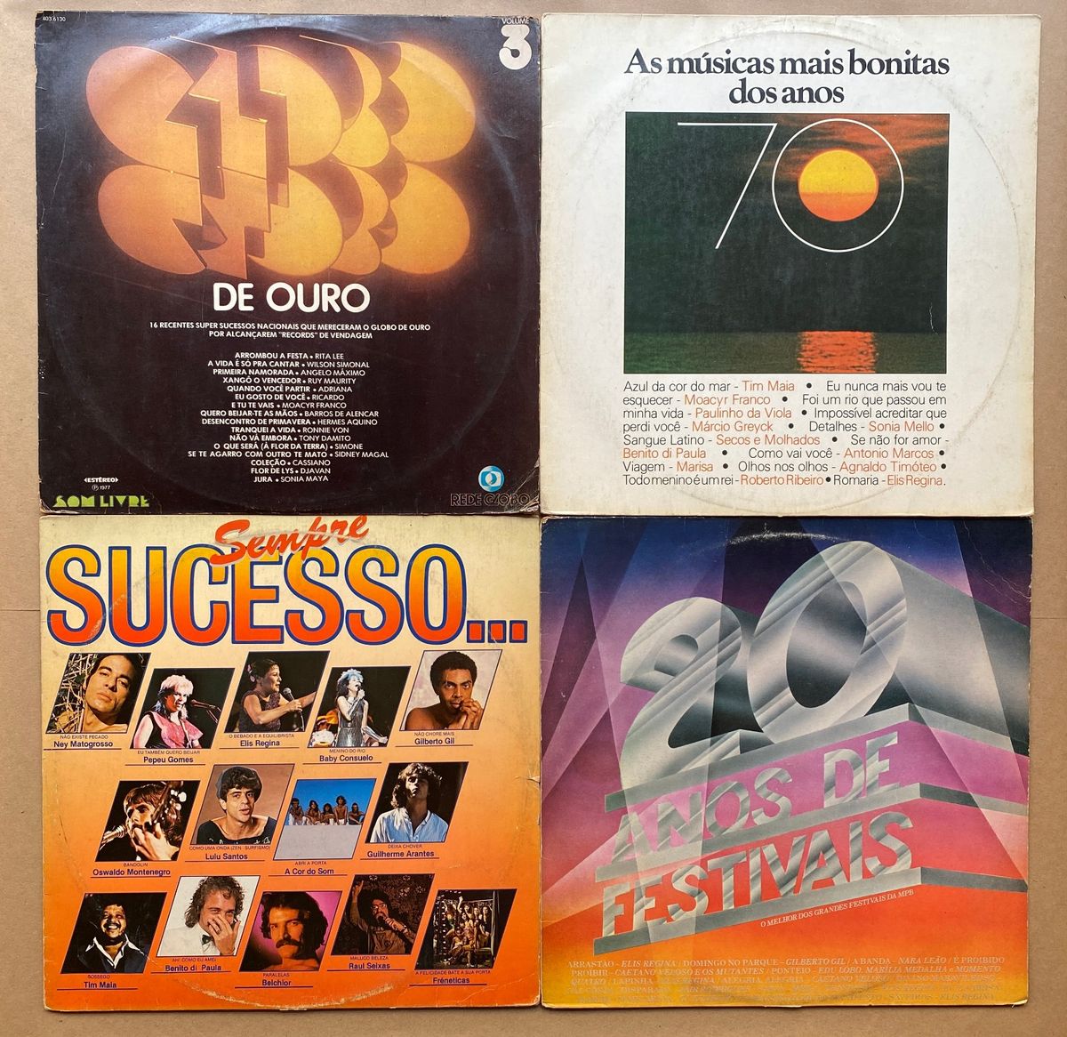 4 Discos de Vinil Lp Coletâneas do Melhor da Música Popular Brasileira | Item de Música Som ...