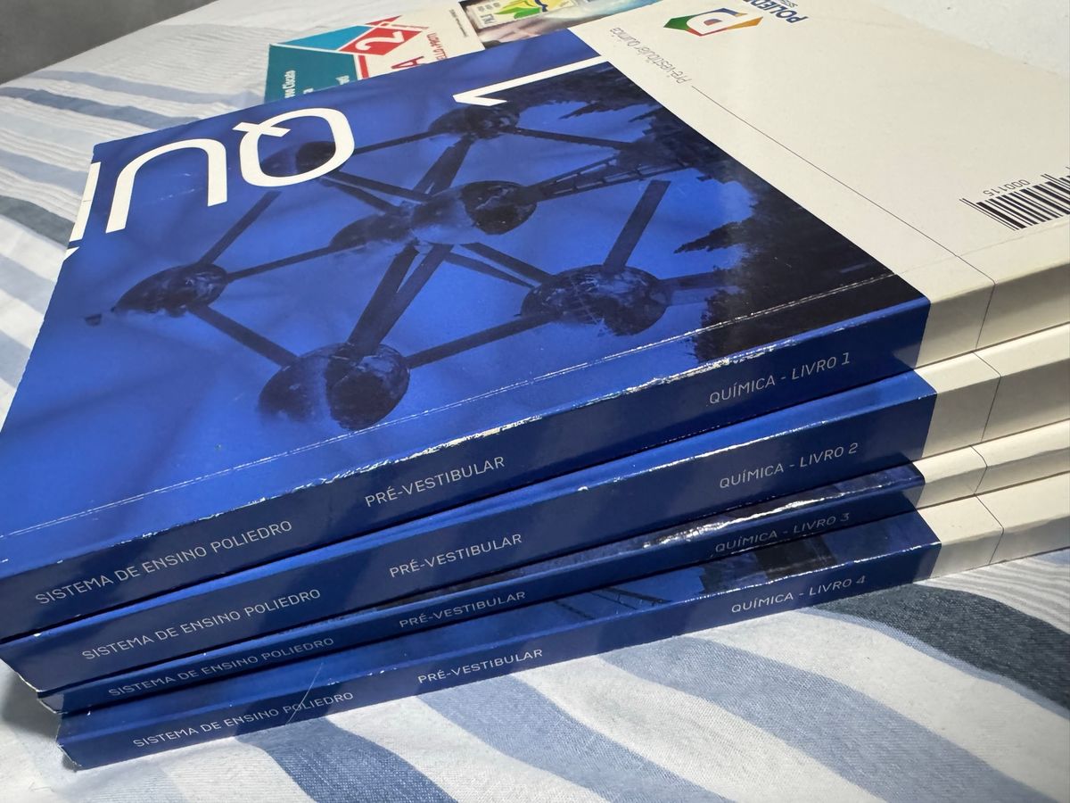 4 Livros Pré-vestibular Química Poliedro + 1 do 2° Ano do Ensino Medio ...