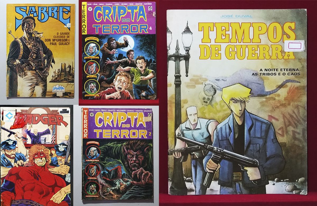 5 Gibis Lote Tempos de Guerra Sabre Cripta do Terror Badger Hq Gibi Quadrinhos | Livro Usado ...