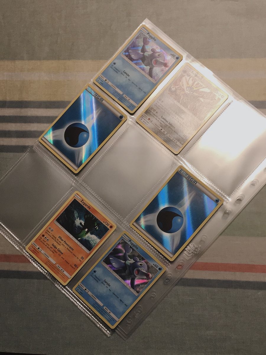 5 Porta Cartas de Plastico para Fichário Pokémon Mais 6 Cartas Pokémon ...