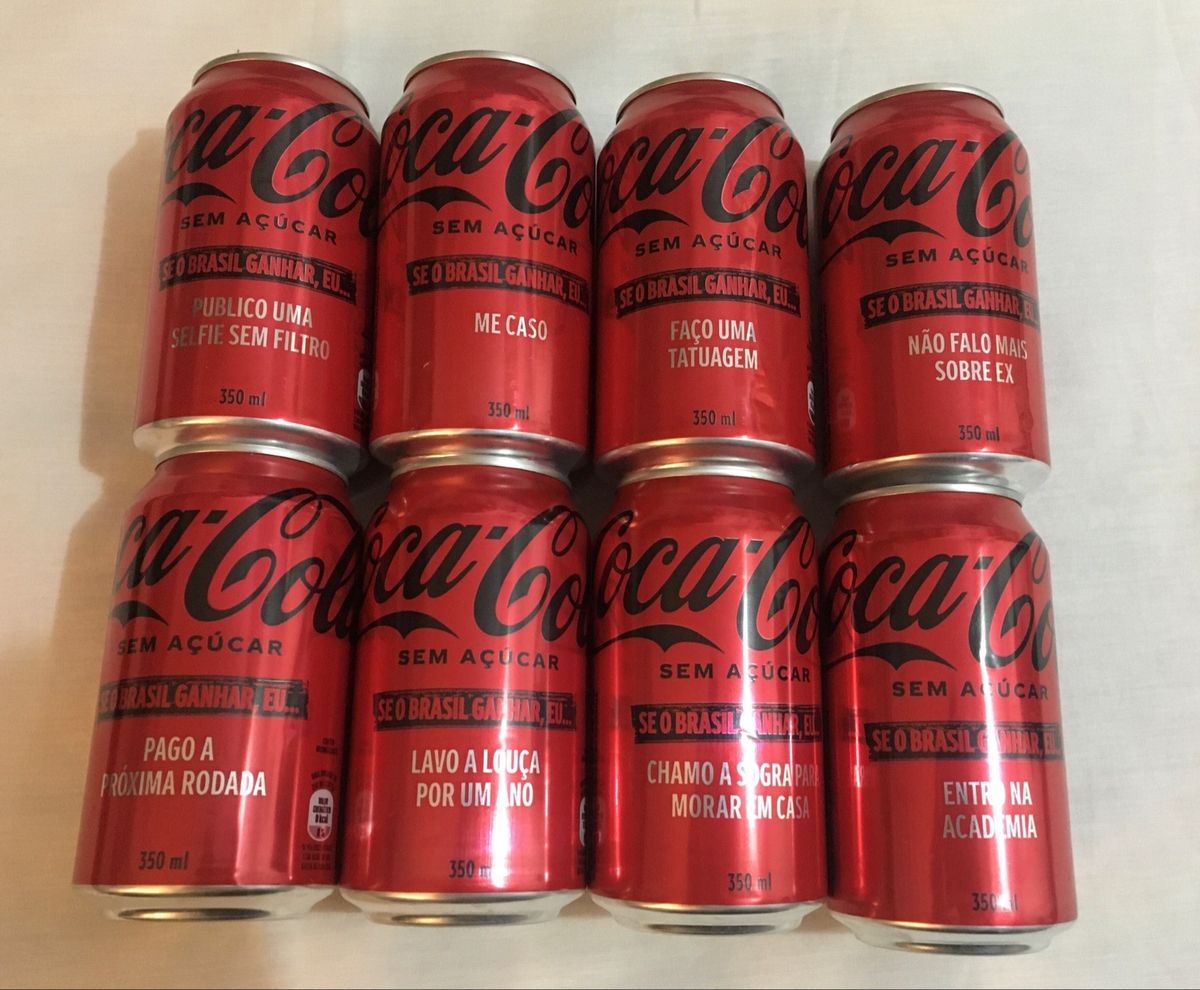 8 Latas Coca Cola Copa do Mundo Fifa Se O Brasil Ganhar Vazias ...
