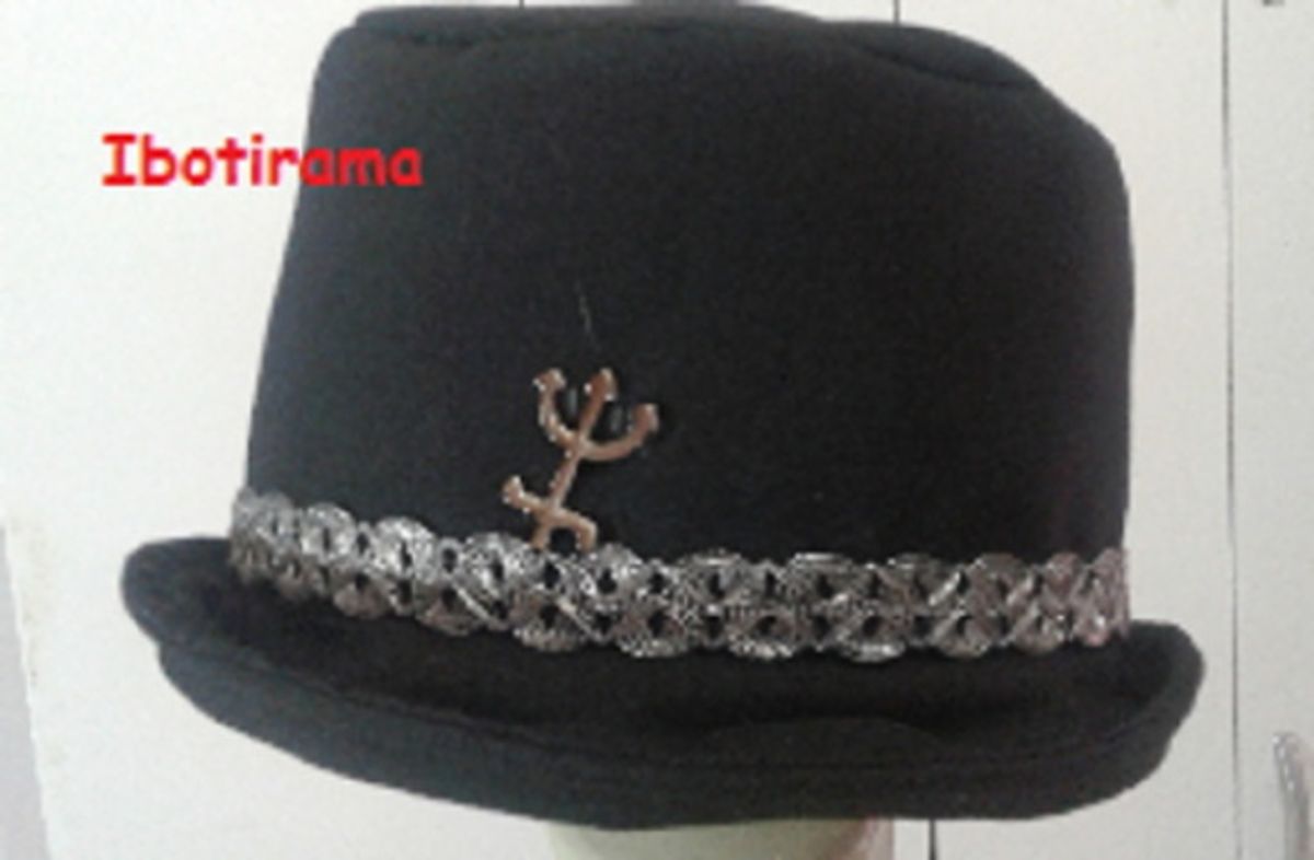 99 - Cartola Preta com Prata para Exu - Umbanda e Candomblé | Chapéu ...