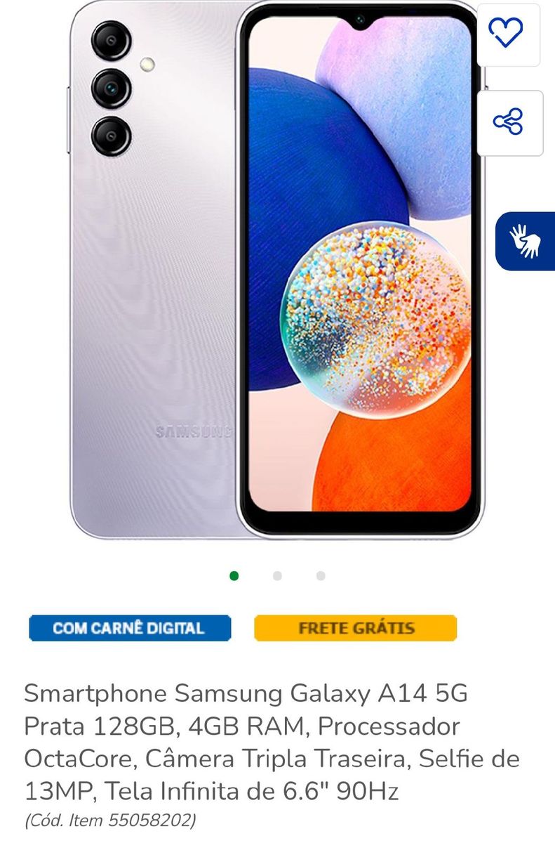 A14 5g 128 de Memória com Menos de 3 Semanas de Uso (vai Na Caixa ...
