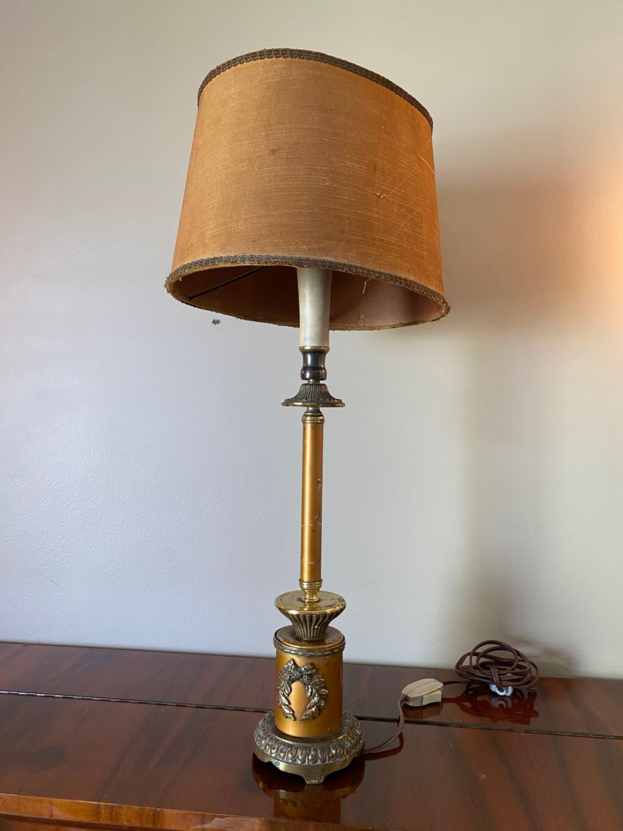 Abajur Vintage de Bronze Funcionando Ótimo Estado | Móvel de Antiquário ...