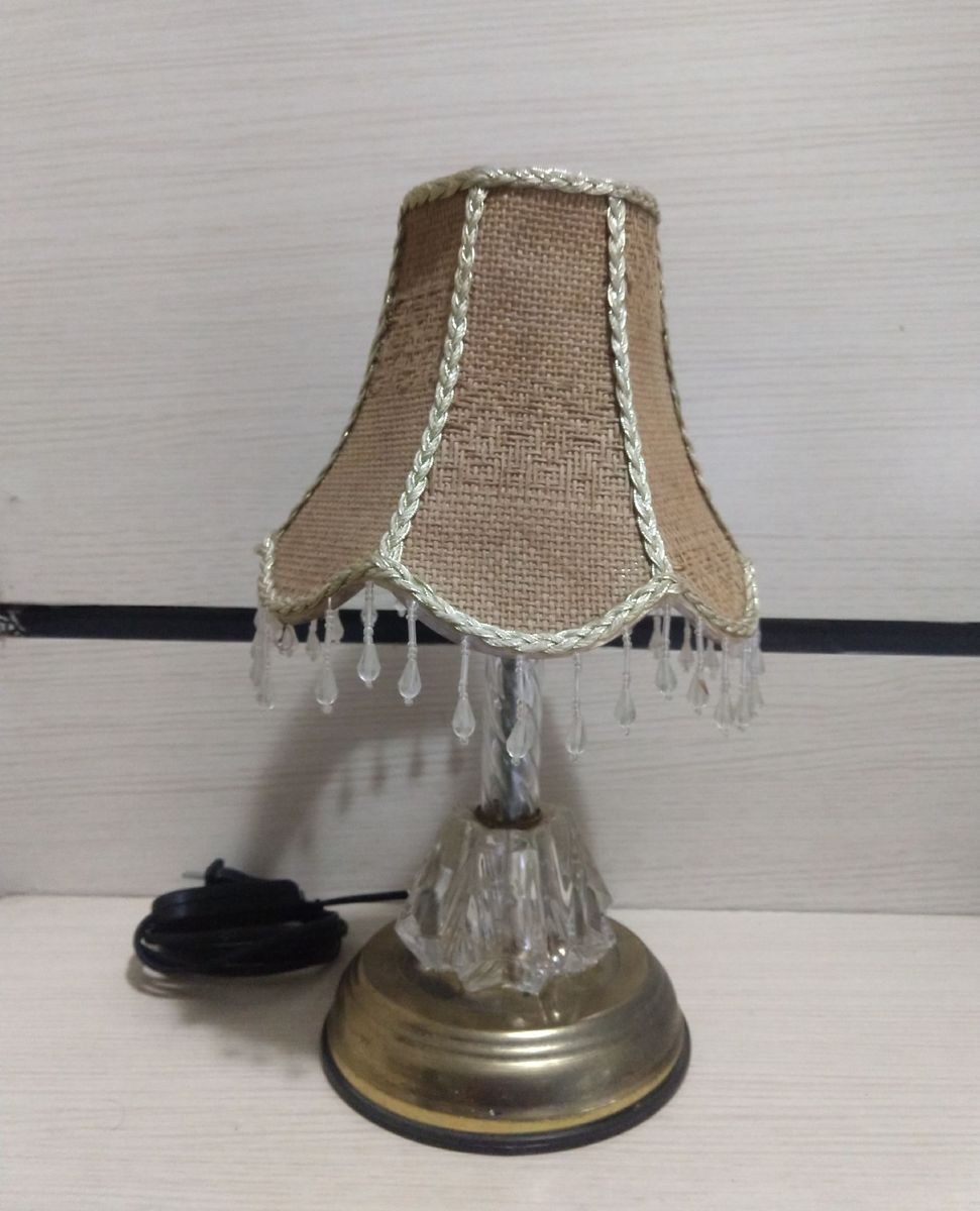 Abajur Vintage em Palha e Bronze | Item de Decoração Usado 39647681 ...