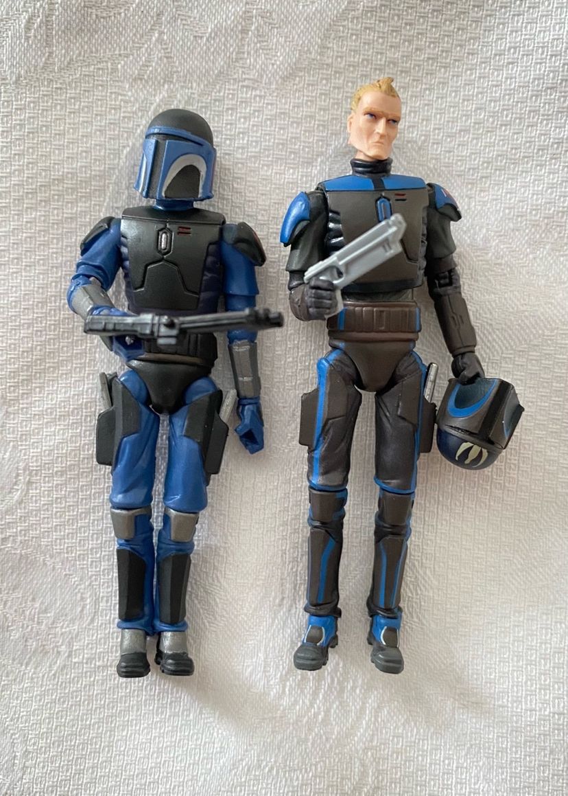 Action Figure Mandalorian Death Watch Airborne Trooper e Pre Vizsla ...