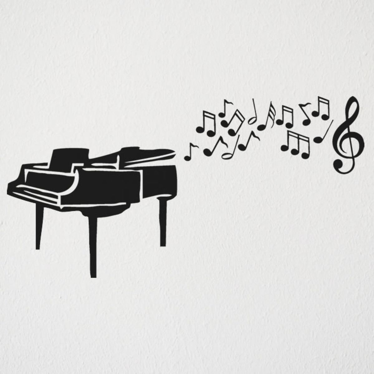 Adesivo Piano Notas Músicais Música | Item de Decoração Fabricação ...