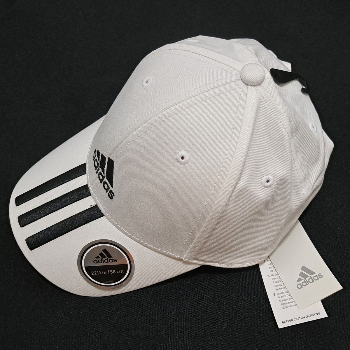 Adidas Boné - Original - Logo e 3 Stripes Bordados - Novo e Lindíssimo ...