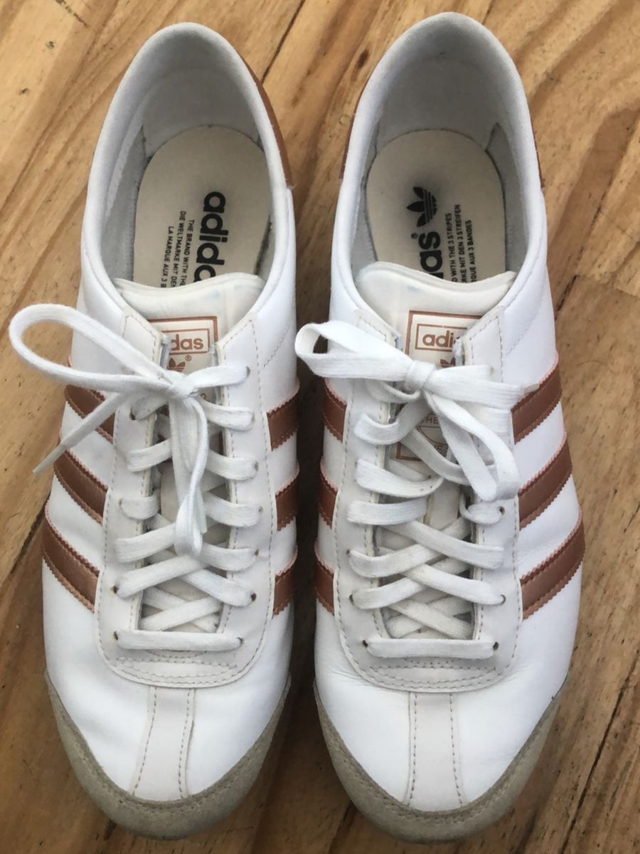 Adidas Classico Branco e Dourado | Tênis Feminino Adidas Usado 44173079 ...