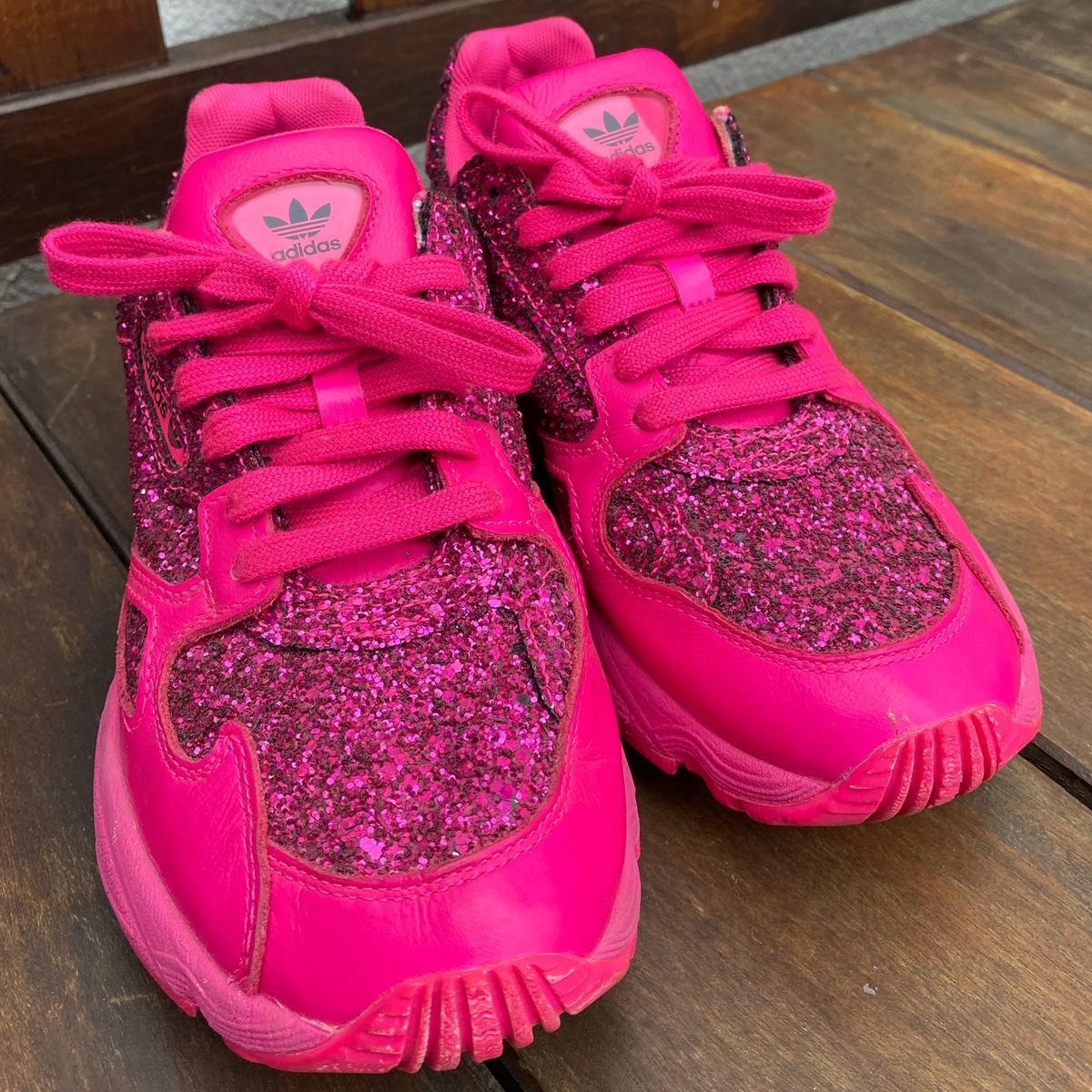 Adidas Falcon Glitter Shock Pink | Tênis Feminino Adidas Usado 79026335 ...