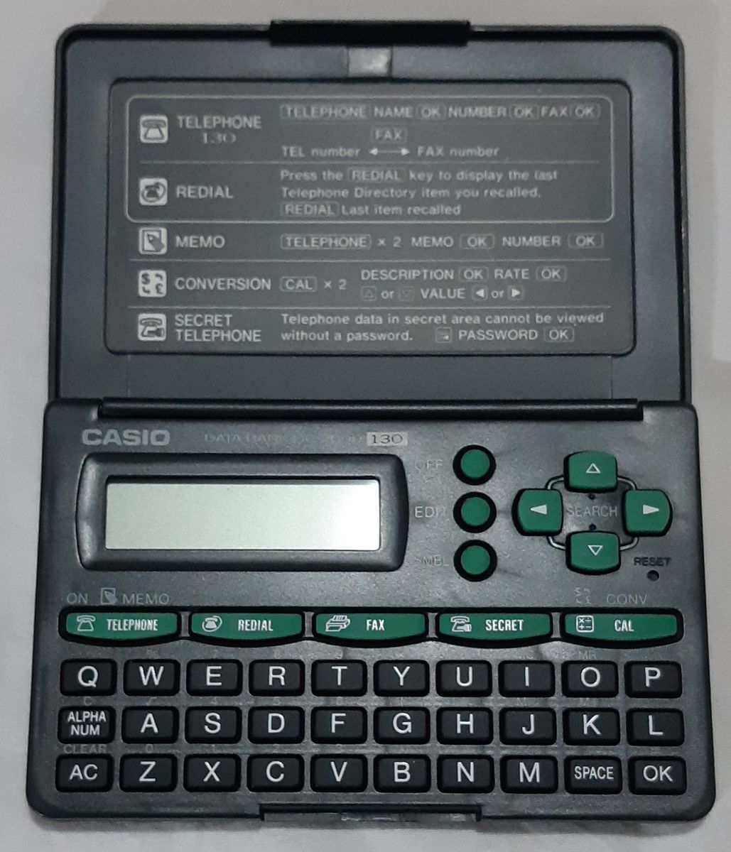 Agenda Eletrônica Casio - Data Bank - Dc-2000 | Cacareco Casio Usado ...