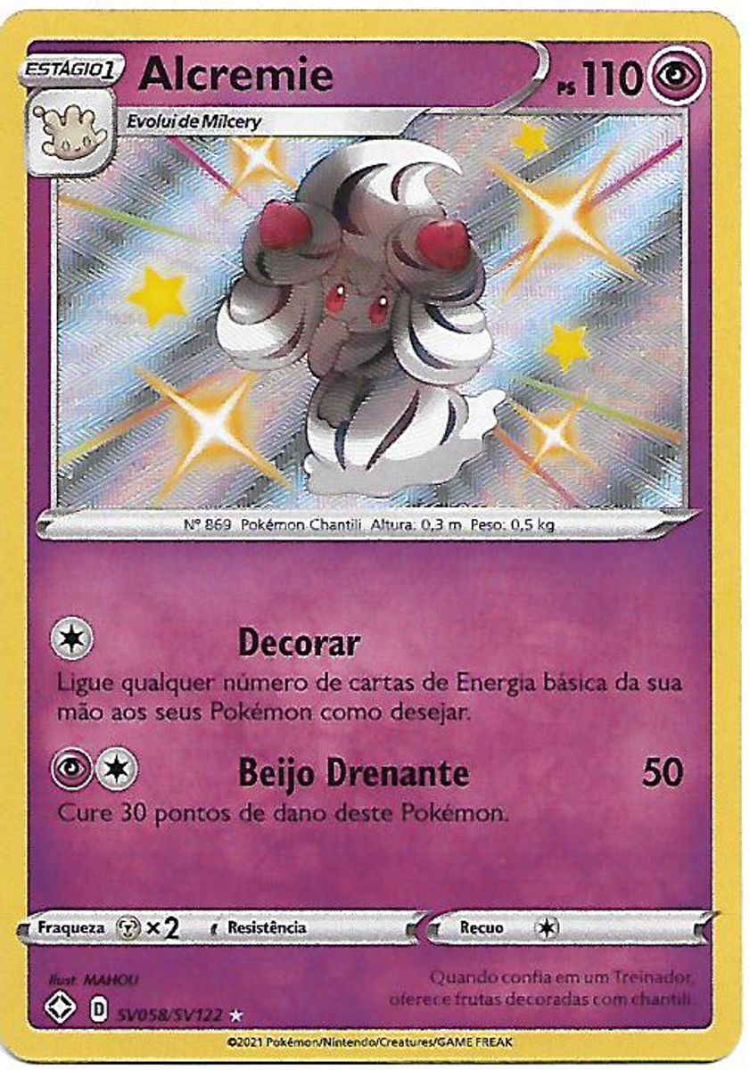 Alcremie Shiny Carta Pokémon Original Destinos Brilhantes | Jogo de ...