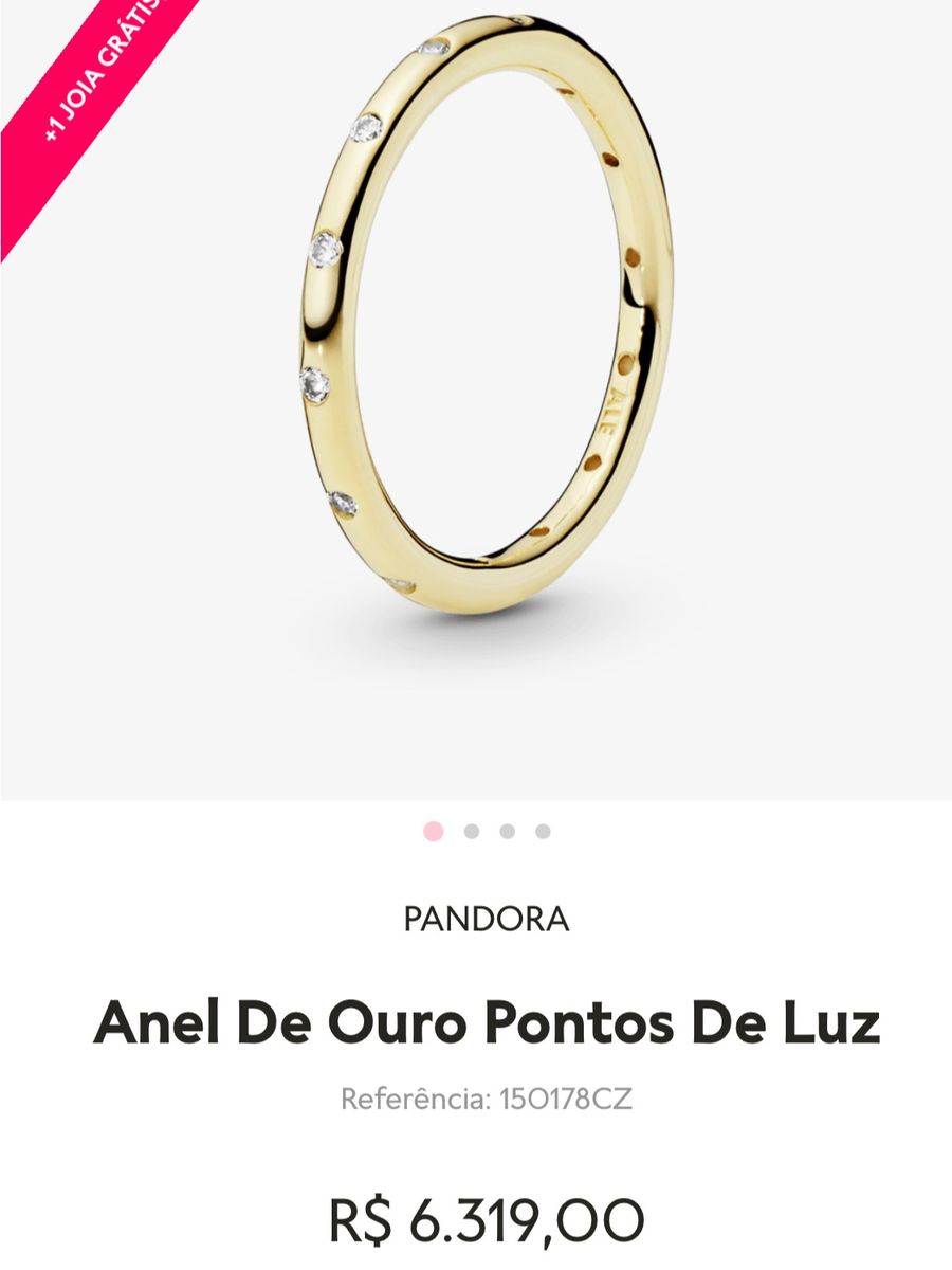 Aliança de Ouro Ponto de Luz Pandora | Jóia Feminina Pandora Nunca ...