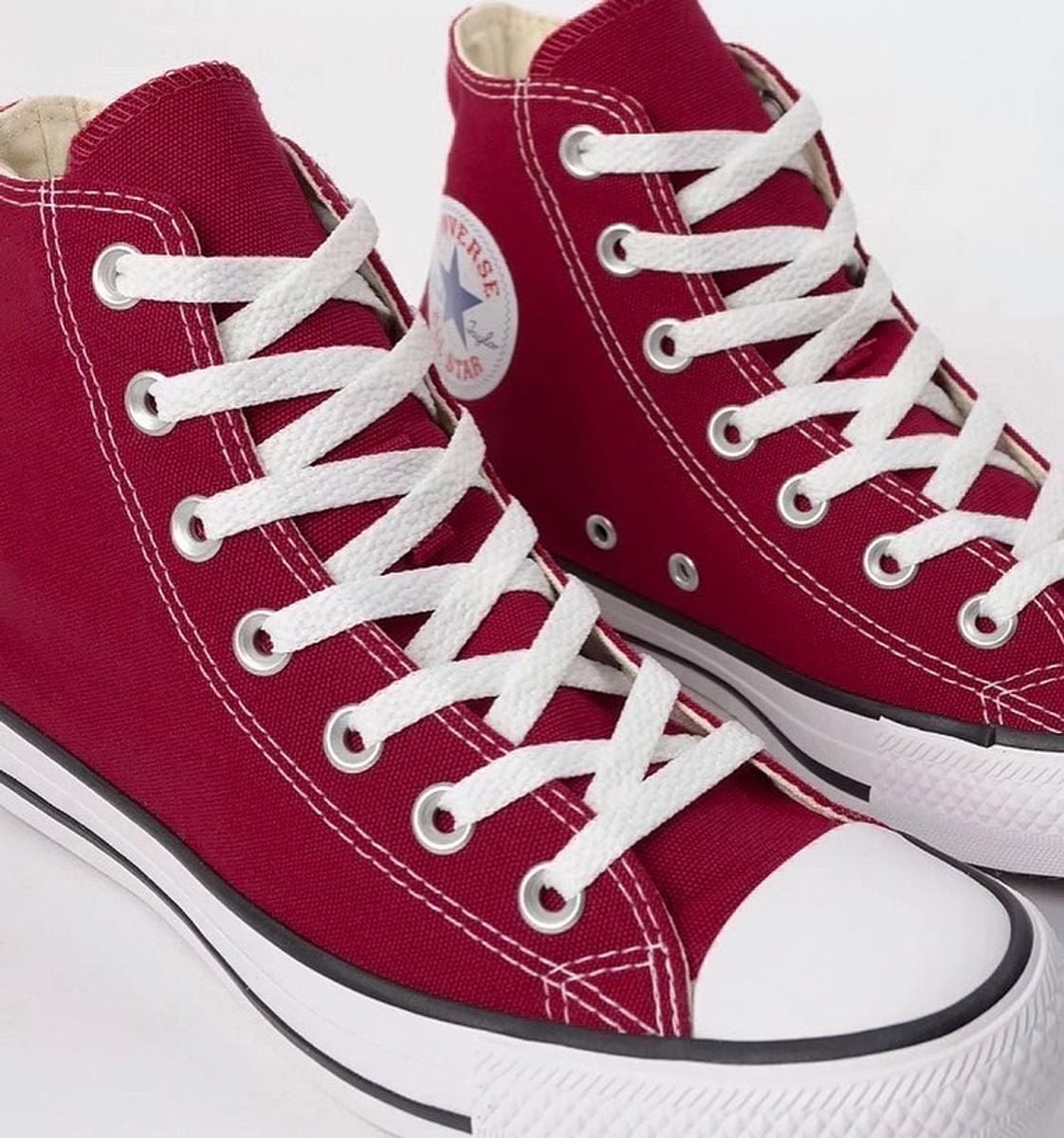 All Star Cano Alto Bordô Vinho | Tênis Feminino All Star Nunca Usado ...