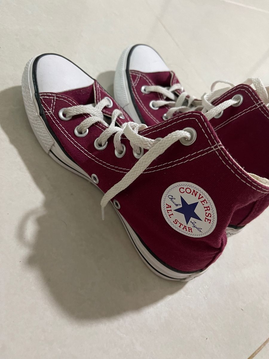All Star Cano Alto Vinho | Tênis Feminino All Star Usado 84628637 | enjoei