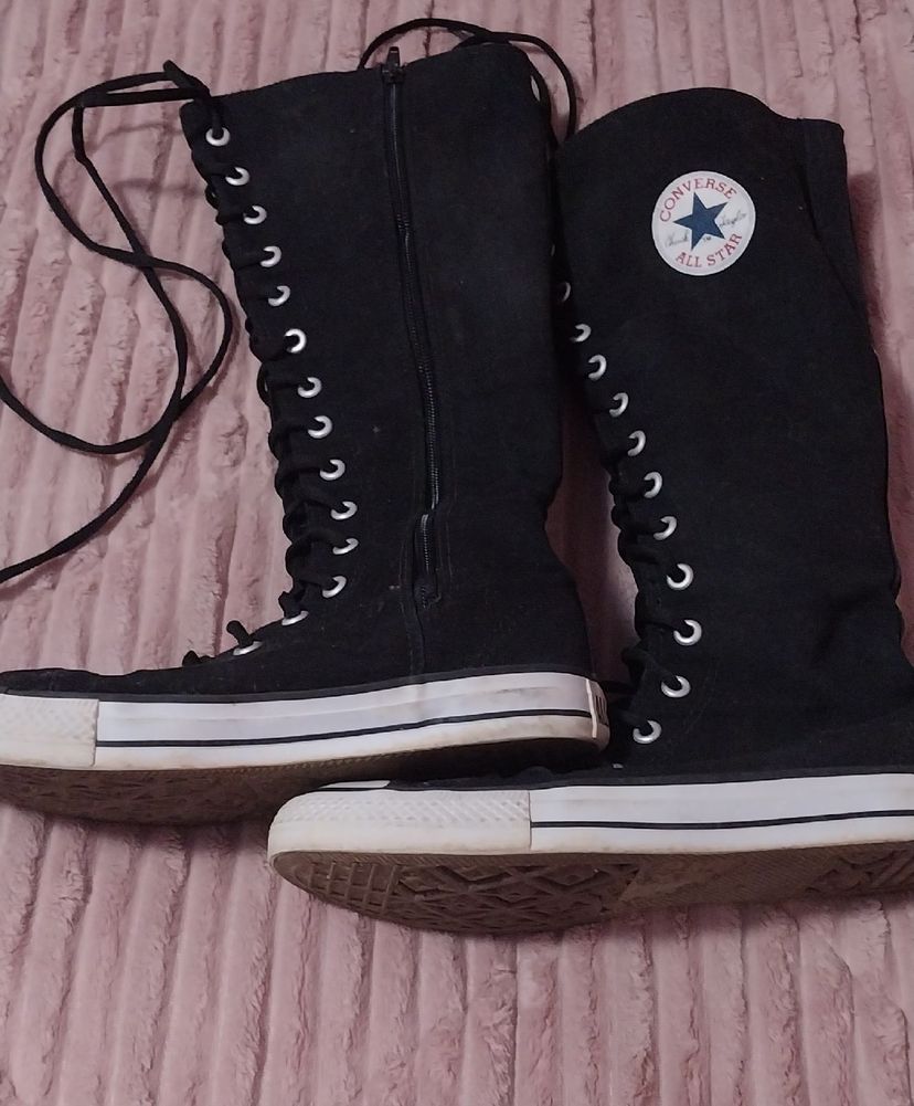 All Star Cano Longo Ate O Joelho | Sapato Feminino Converse Usado ...