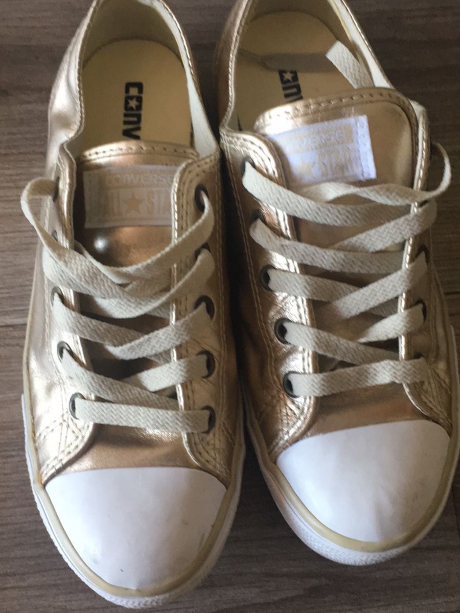 All Star Dourado Número 36 Usado Poucas Vezes | Tênis Feminino All Star ...