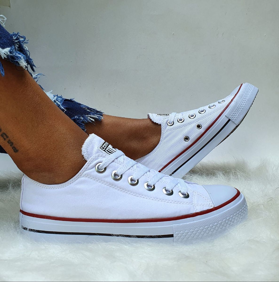 All Star Feminino Clássico 36 Branco Lona Chuck Taylor | Tênis Feminino ...
