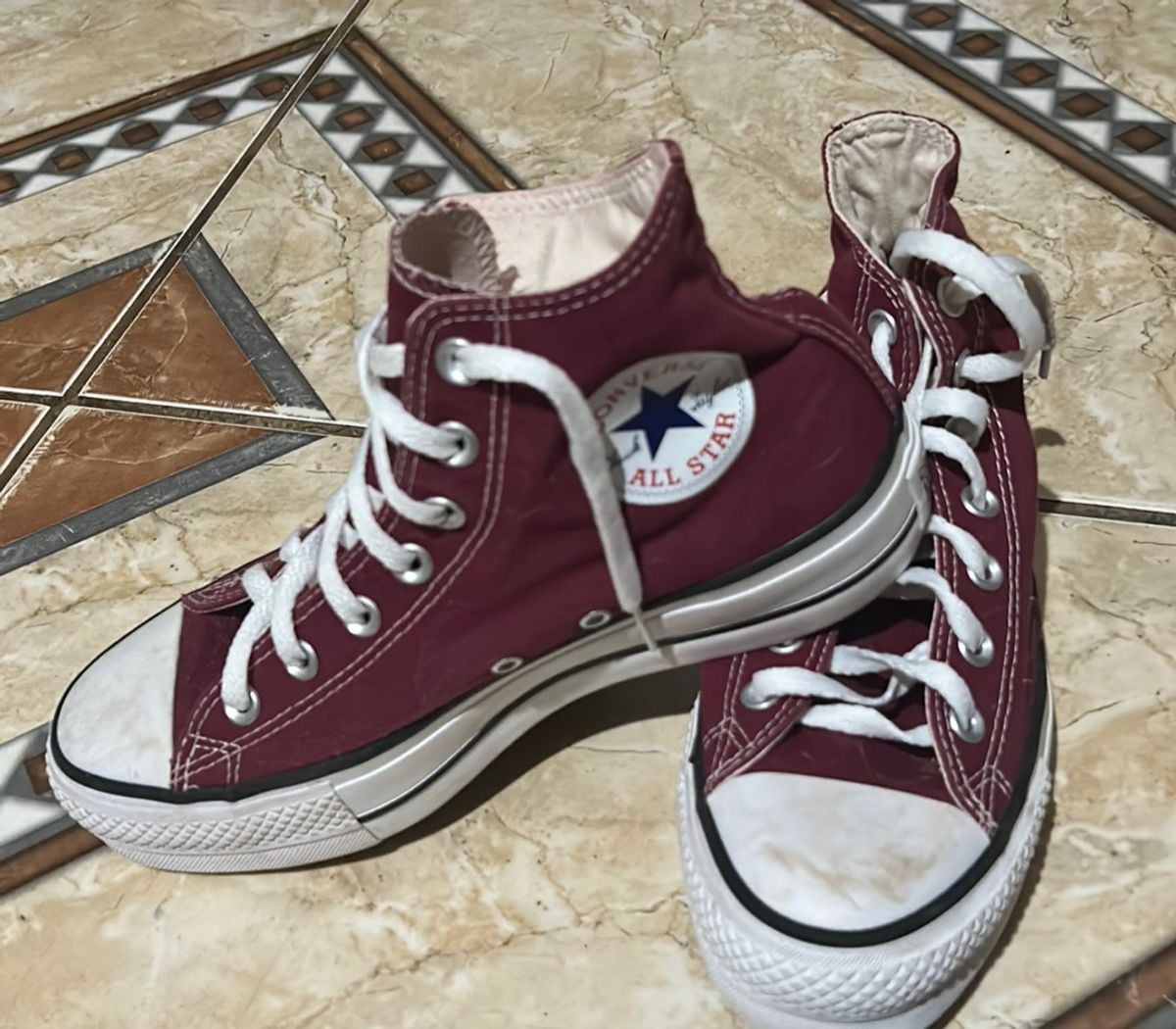 All Star Plataforma Vinho | Tênis Feminino Converse Usado 79384234 | enjoei
