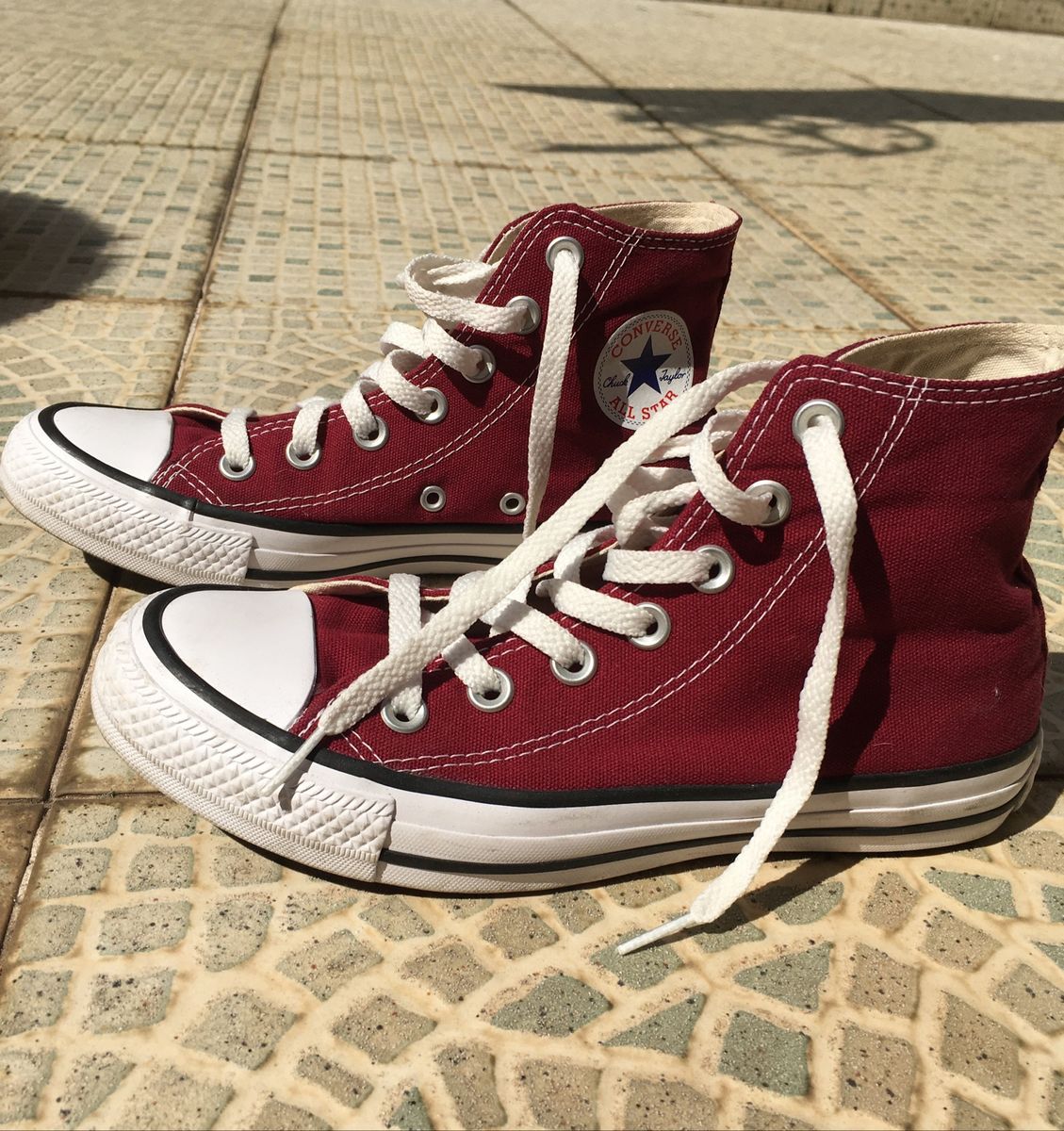 Allstar Vinho Cano Alto | Tênis Feminino All Star Usado 45706892 | enjoei
