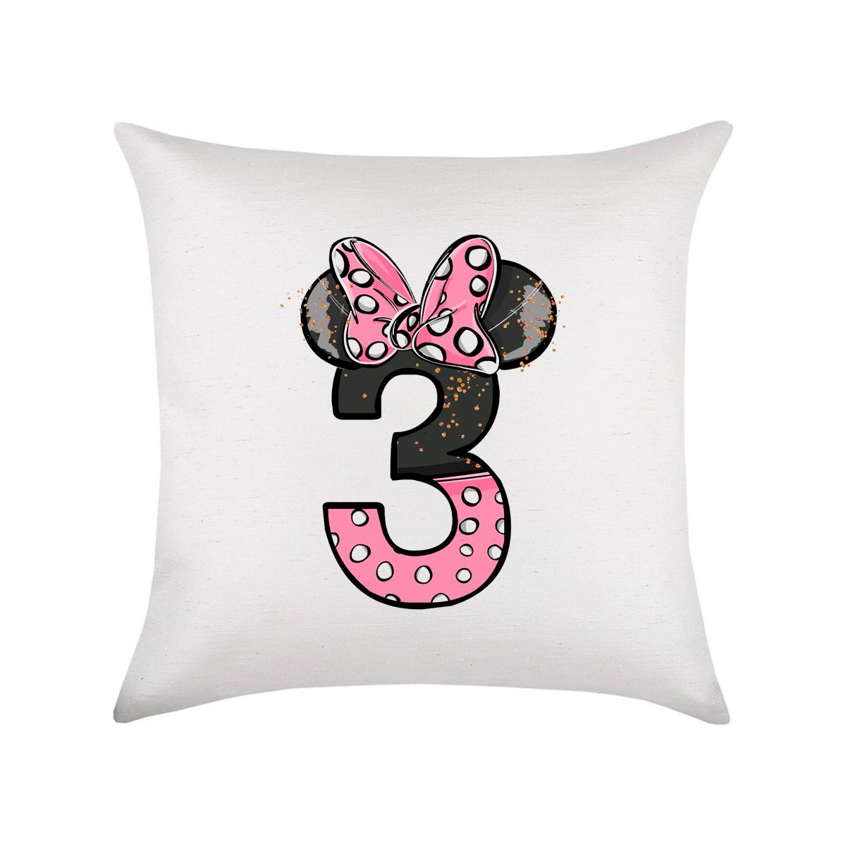 Almofada 30x30 Minnie Aniversario Numero 3 Rosa | Item de Decoração ...