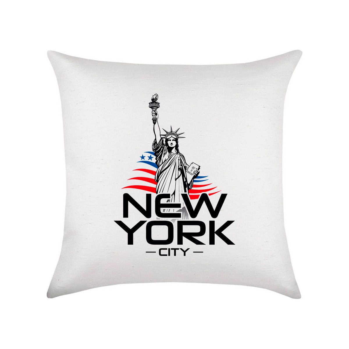 Almofada Antialérgica 40x40 Nova York Estatua Bandeira Americana | Item ...