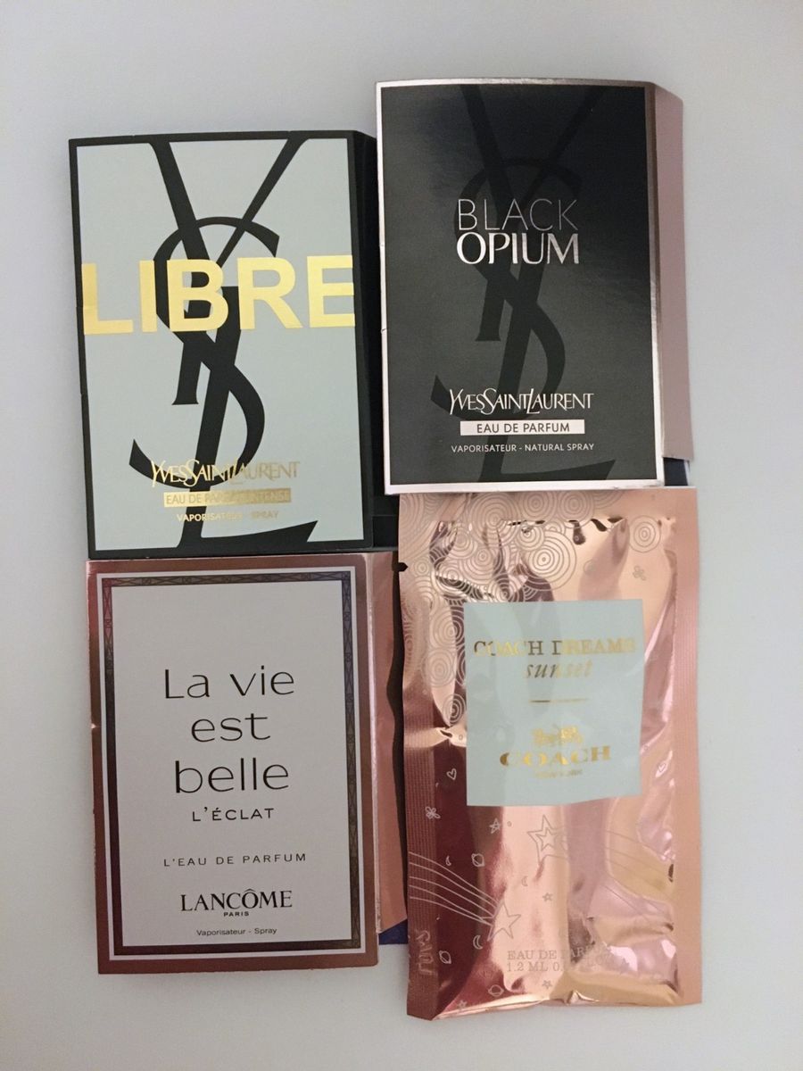 Amostra Perfume Ysl Libre Intense Ysl Opium Lancôme La Vie Est Belle L'eclat Coach Dreams Sunset ...