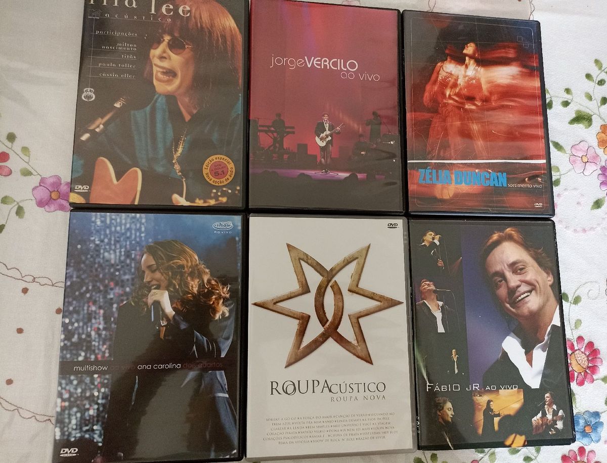 Ana Carolina, Jorge Vercilo, Zélia Dulcan, Roupa Nova e Rita Lee 5 Dvds Ao Vivo Originais ...