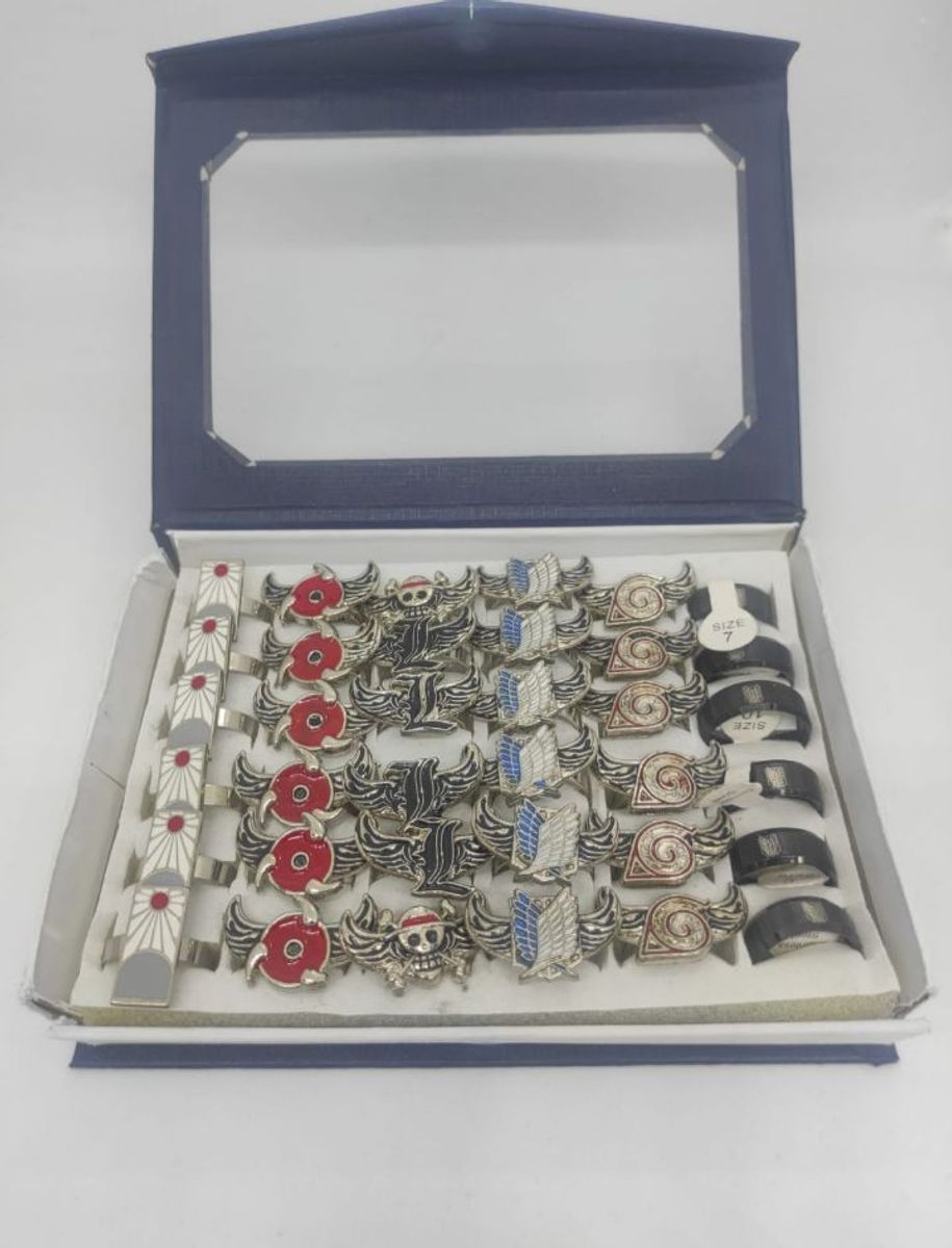 Anéis Demon Slayer, Sharingan, Death Note, One Piece Attack On Titan ...