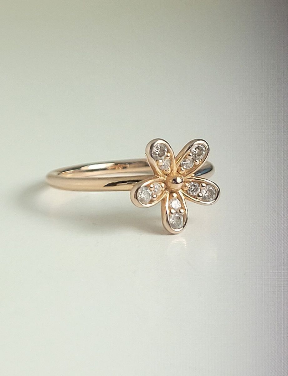 Anel Flor Pandora Pedras Aro 50 Original | Jóia Feminina Pandora Usado ...