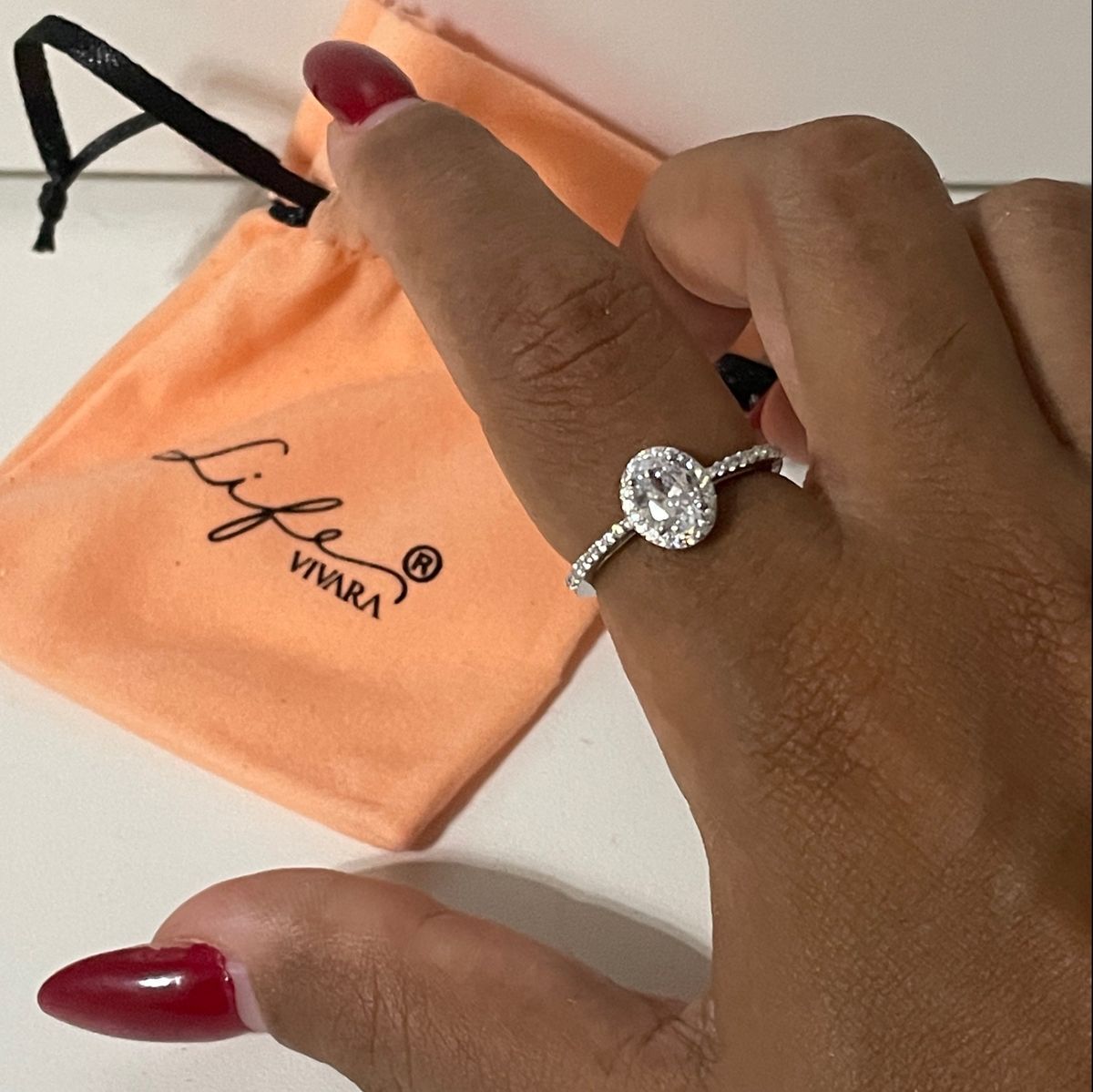 Anel Life Forms Oval Prata Cravejado Incolor Vivara - Aro 18 | Jóia Feminina Vivara Nunca Usado ...