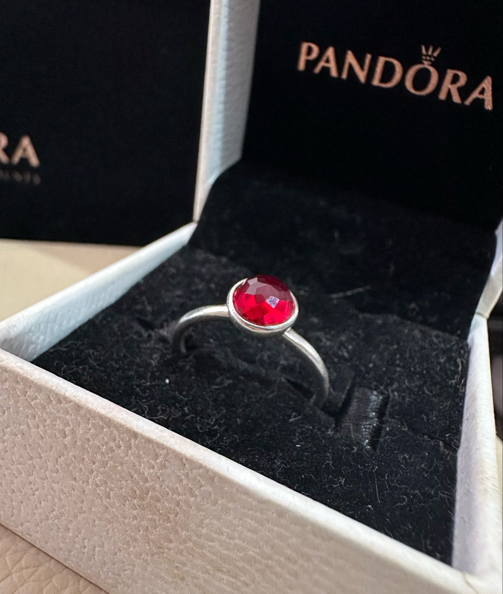 Anel Pandora Pedra de Aniversário | Jóia Feminina Pandora Usado ...