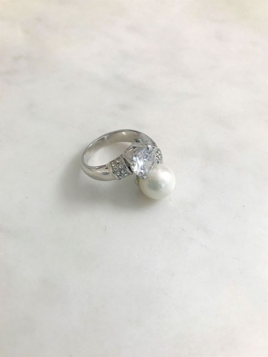 Anel Pérola Cristal Nana Rocker | Bijuteria Feminina Nana Rocker Nunca ...