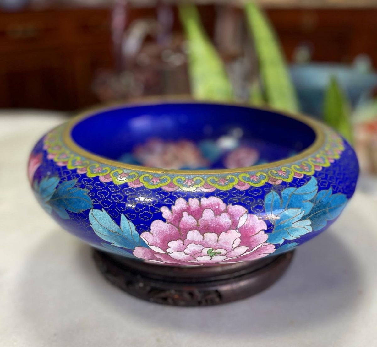 Antigo Centro de Mesa Cloisonné | Móvel de Antiquário Usado 76382717 ...