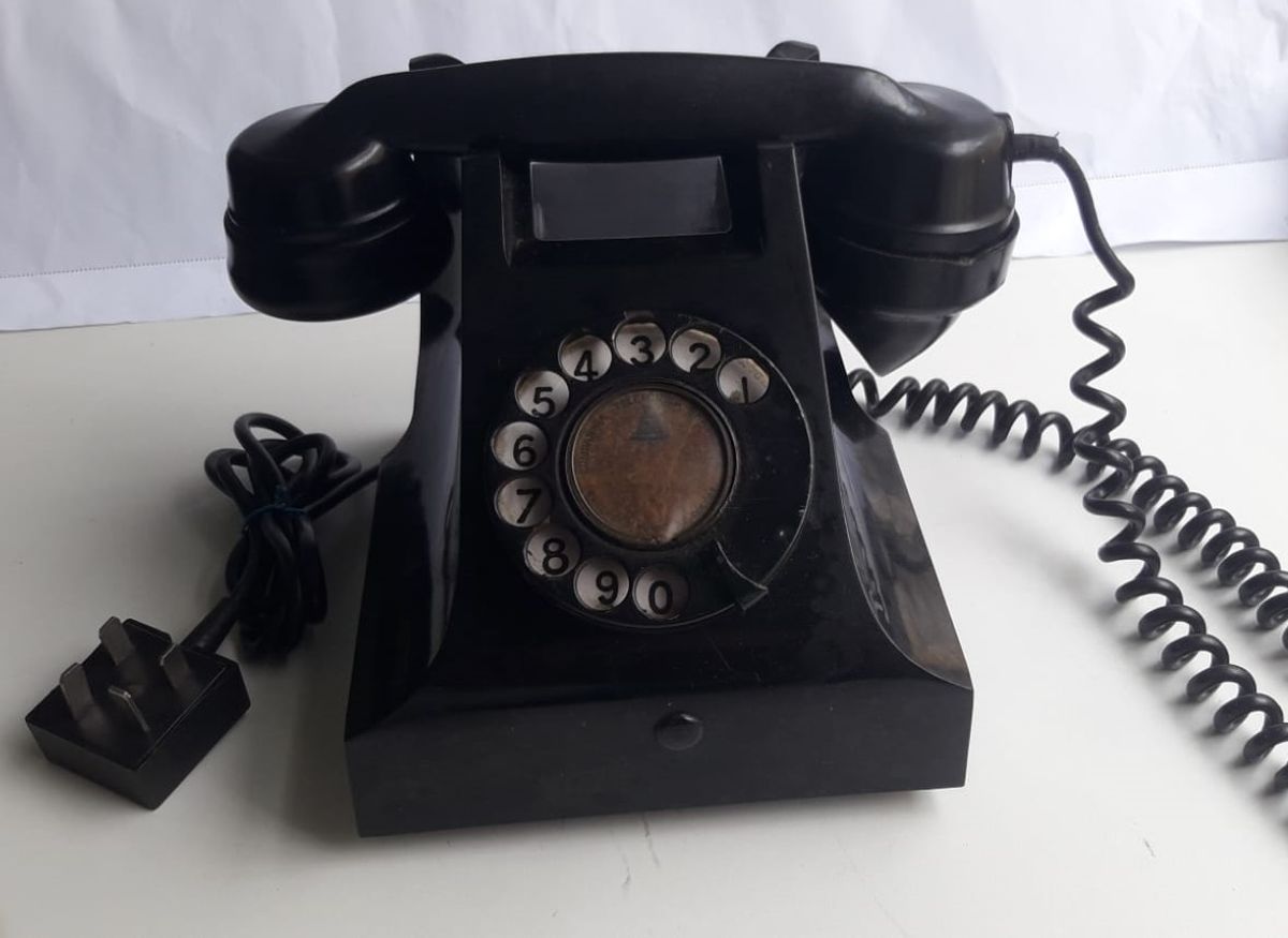 Antigo Telefone Fixo Companhia Telefônica Brasileira - Preto | Telefone ...