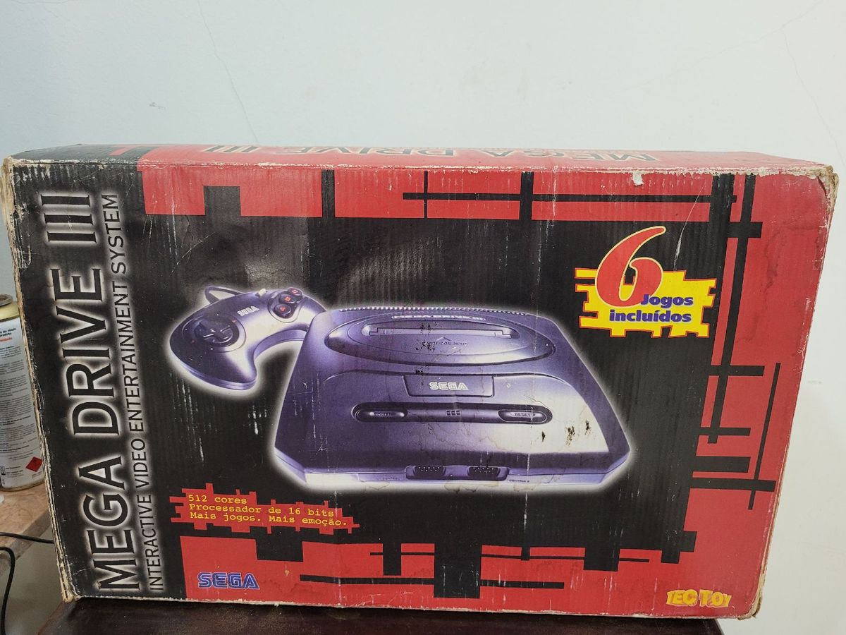 Antigo Videogame Mega Drive 3 Completo Na Caixa | Console de Videogame ...
